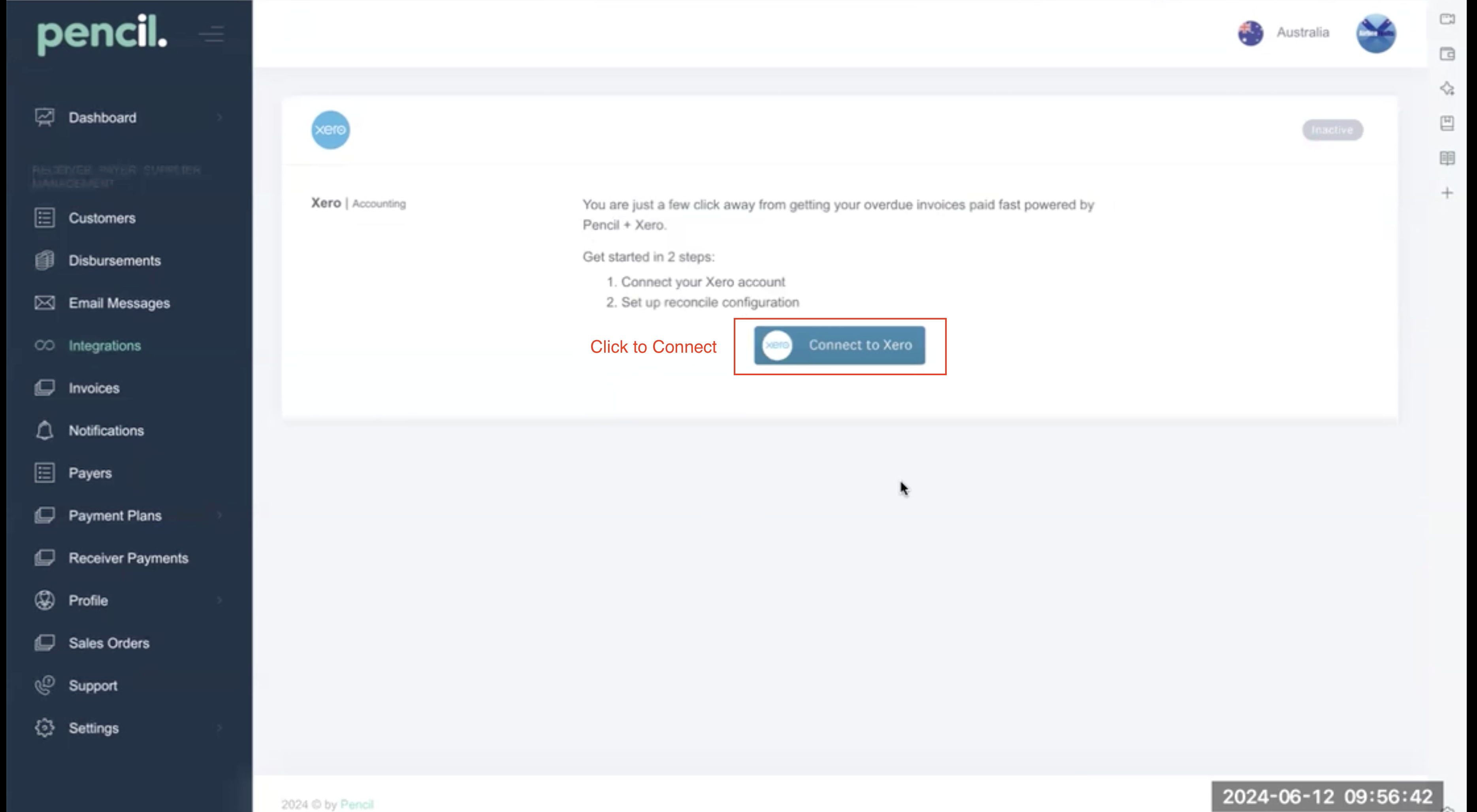 How to re-connect when Xero is showing as Active but is disconnected in Pencil?